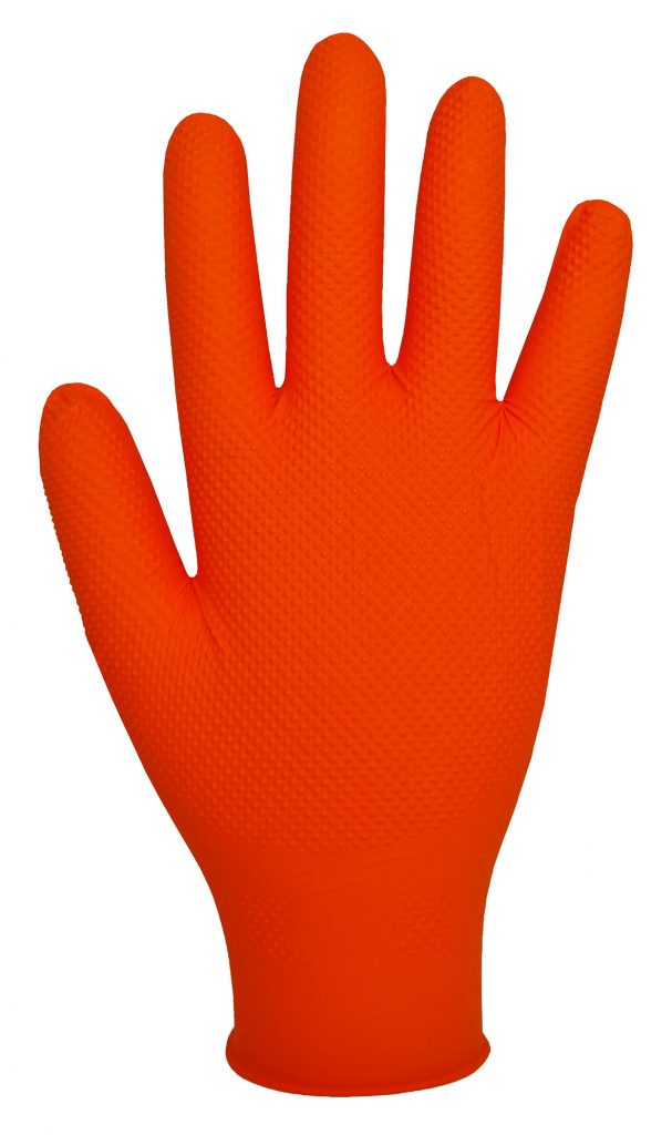 Polyco GL201 Finite Orange Grip Heavy Duty Nitrile Gloves